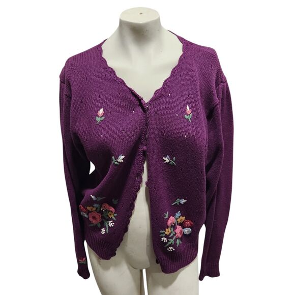 New Look | Sweaters | New Look Vintage Dainty Cottagecore Deep Purple ...